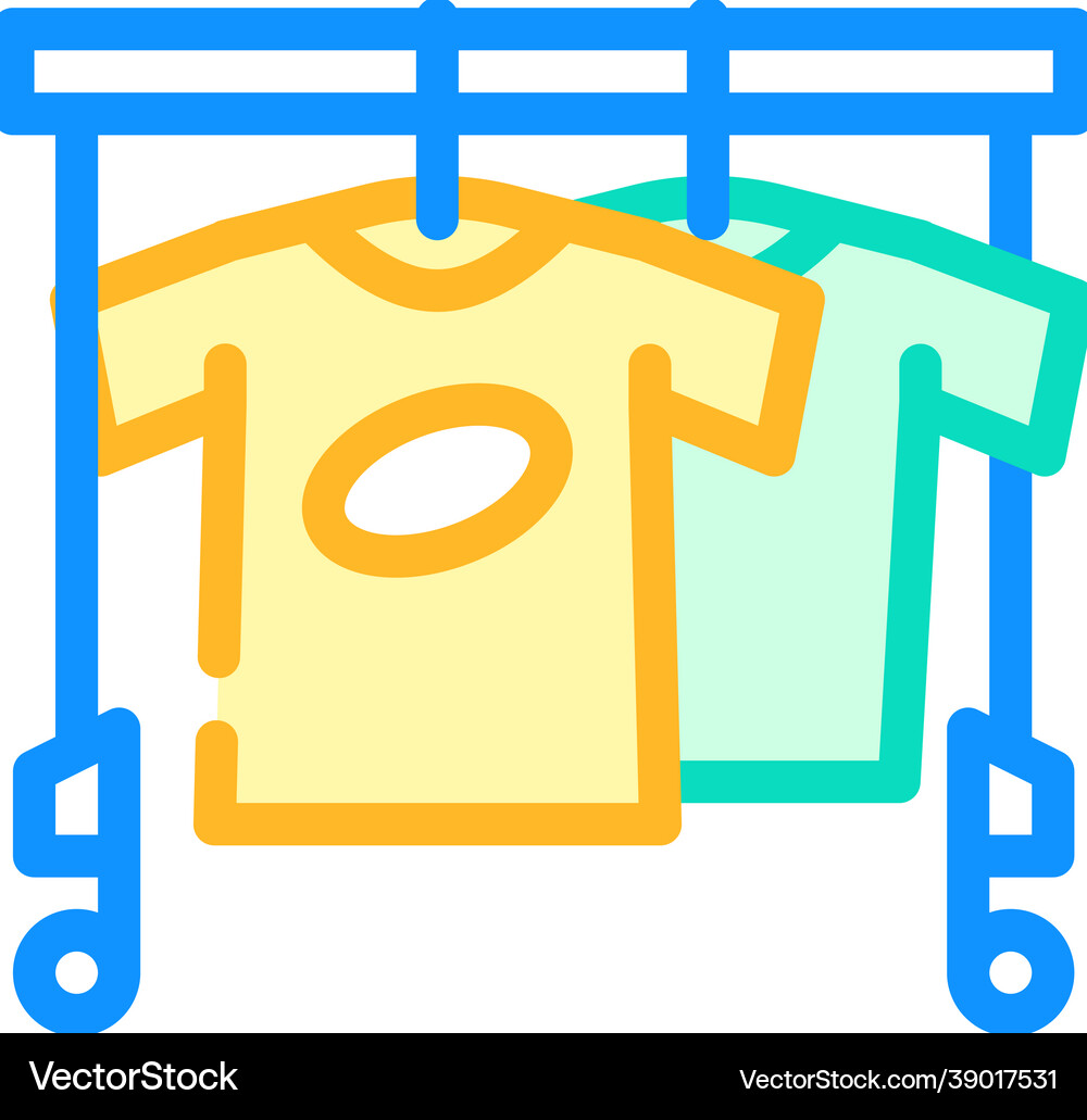 Wardrobe with clothes for actor color icon Vector Image