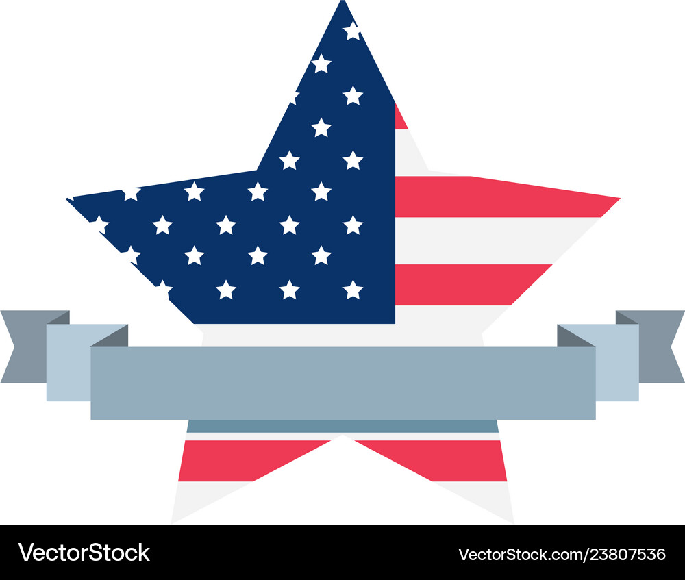 American flag star banner sign Royalty Free Vector Image