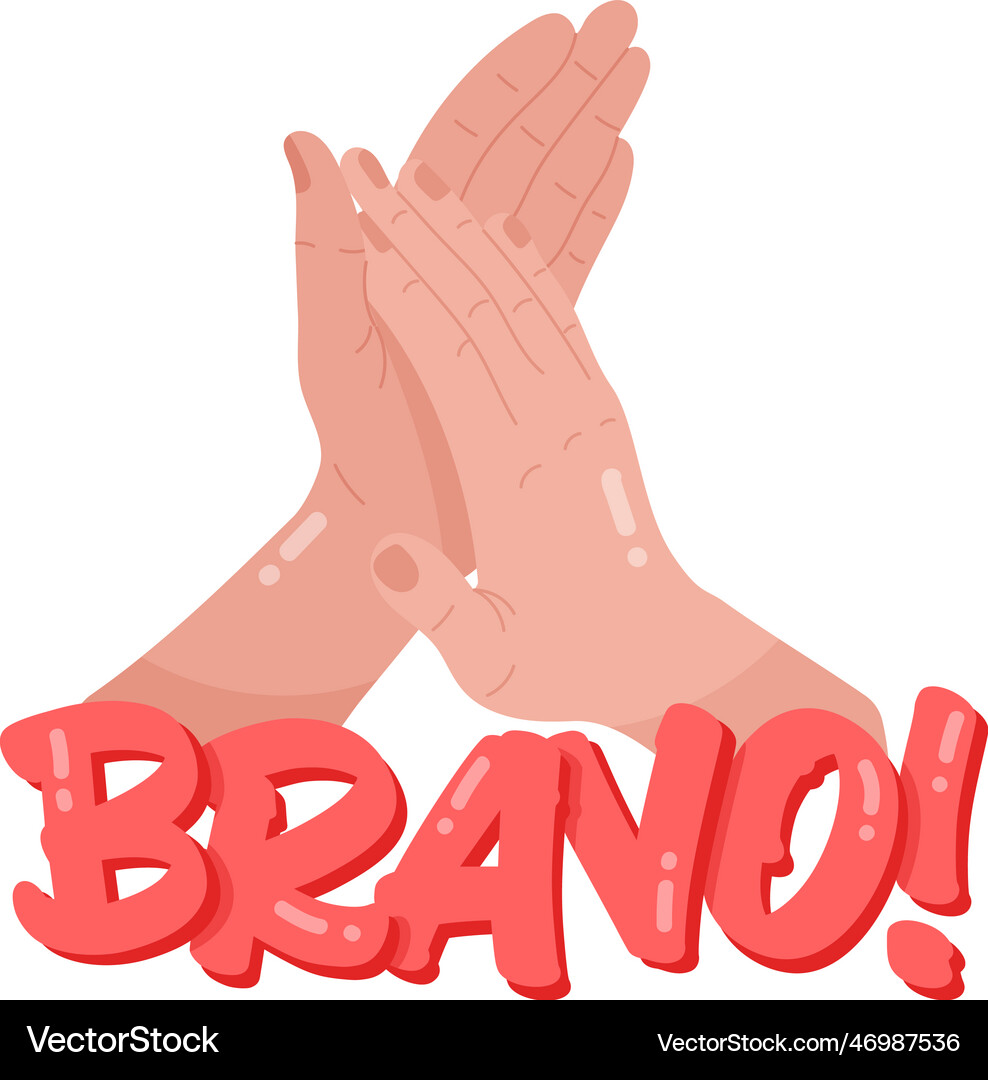 An editable flat sticker of bravo Royalty Free Vector Image