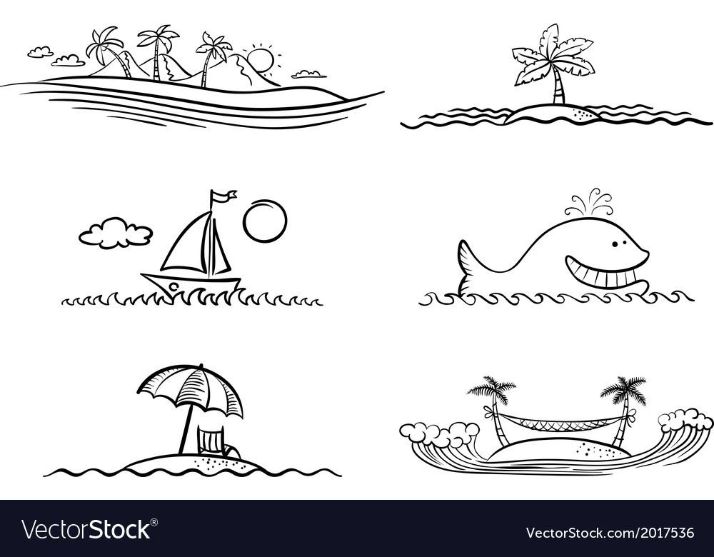 Beach design elements Royalty Free Vector Image