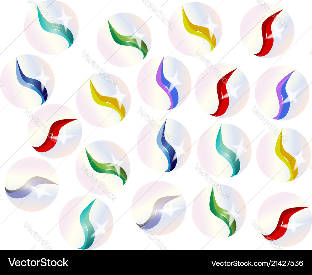 Collection of glass marbles Royalty Free Vector Image