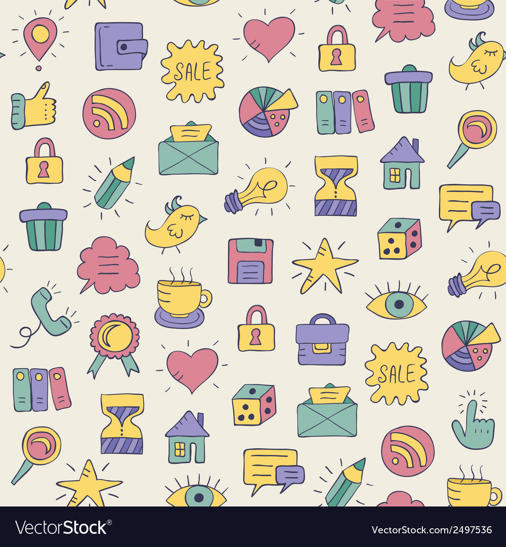 Doodle pattern Royalty Free Vector Image - VectorStock