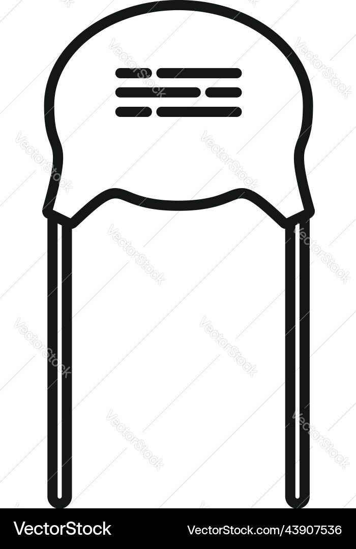 Electronic resistor icon outline electric circuit Vector Image
