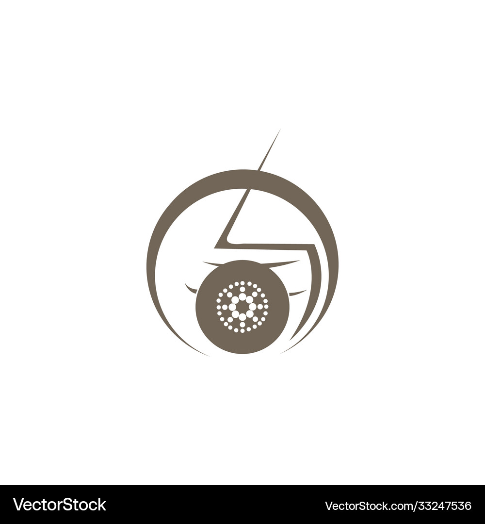 Golf ball logo club circle design template Vector Image