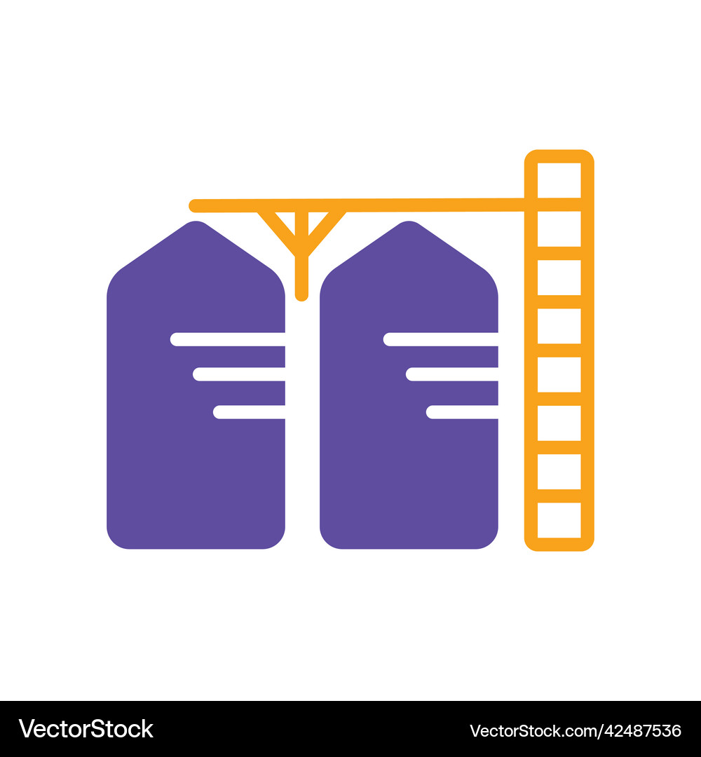 Granary isolated flat glyph icon agriculture Vector Image