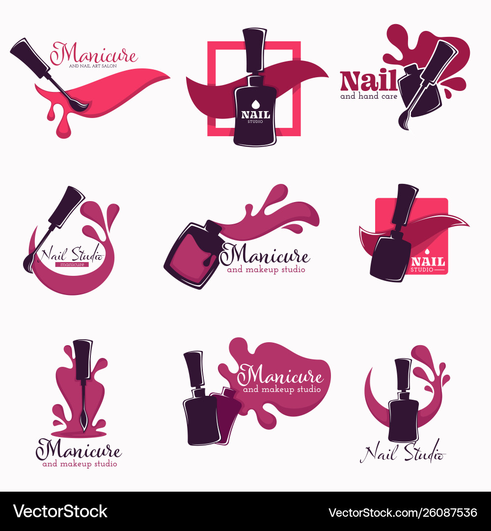 Manicure and nail studio polish or varnish Vector Image