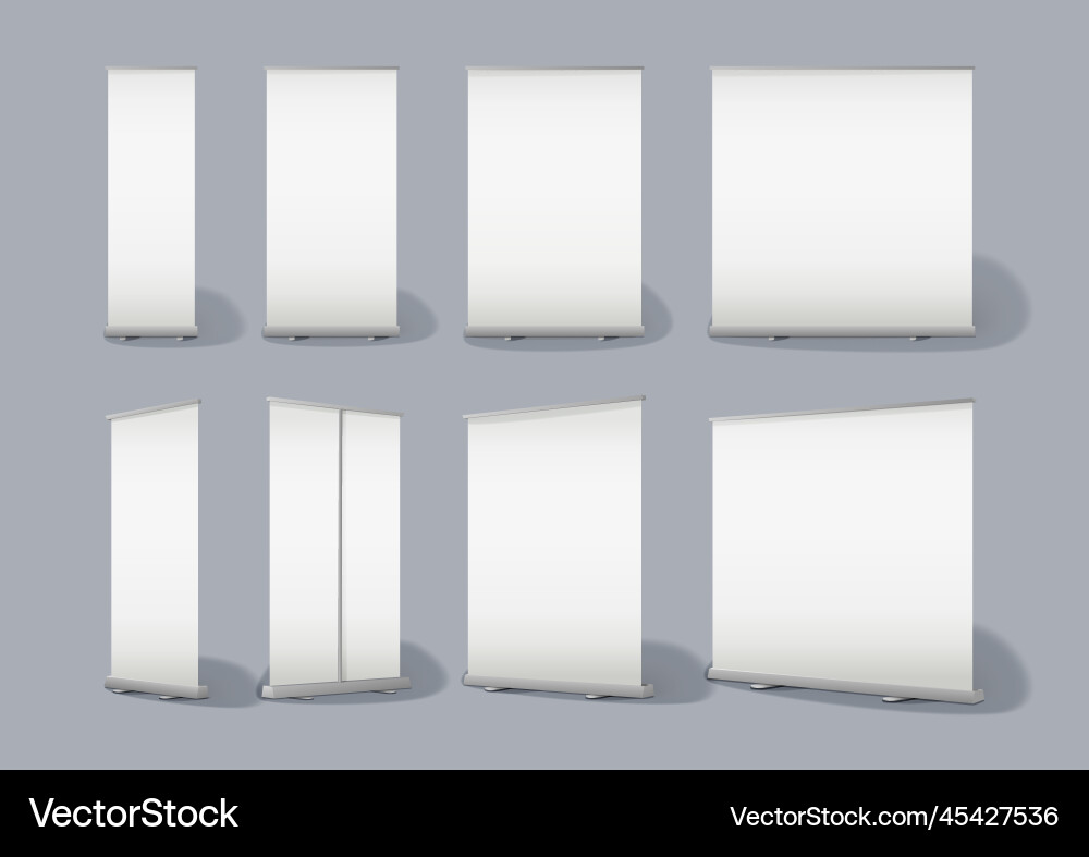 Outdoor blank banner mockup isolated set Vector Image