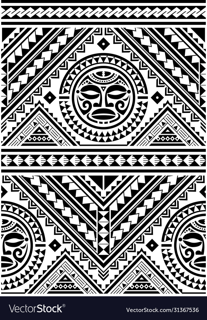 Polynesian seamless geometric pattern Royalty Free Vector