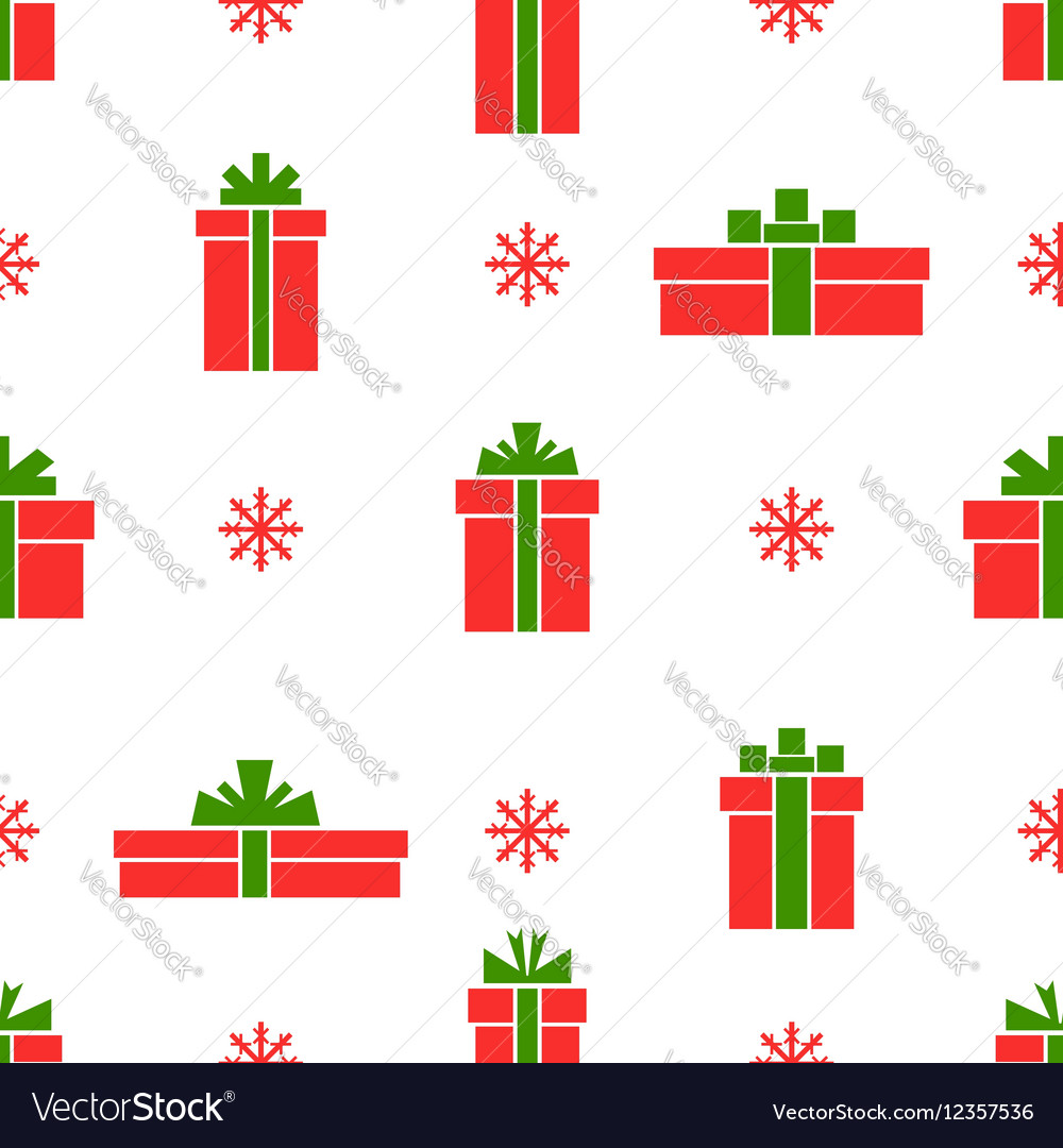 Seamless gift box pattern red boxes Royalty Free Vector