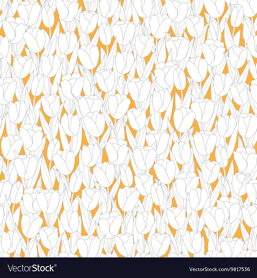 Seamless pattern with tulips Royalty Free Vector Image