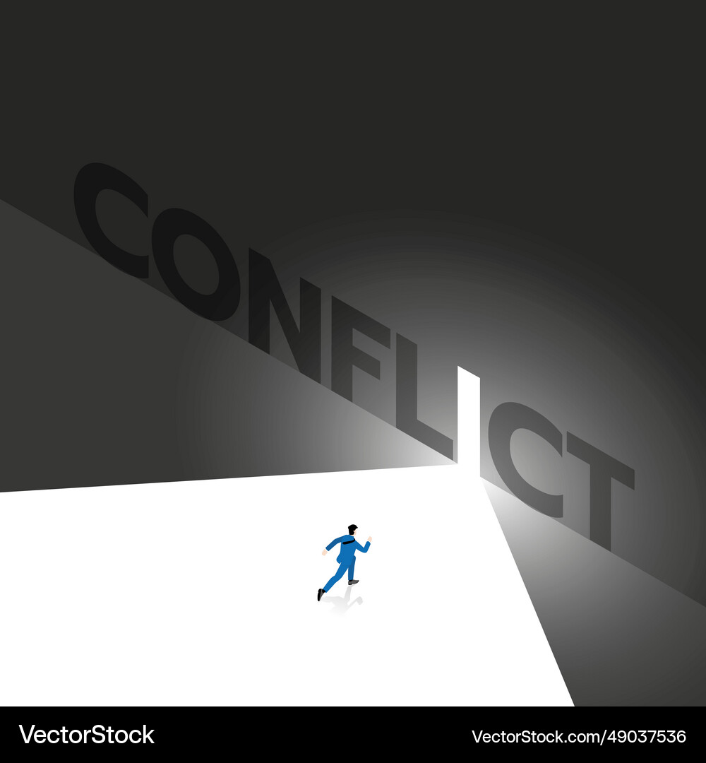 Text wording conflict on the big black wall Vector Image