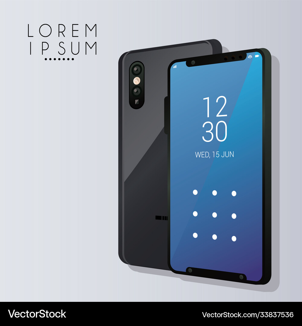 Two mockup smartphones devices icons Royalty Free Vector