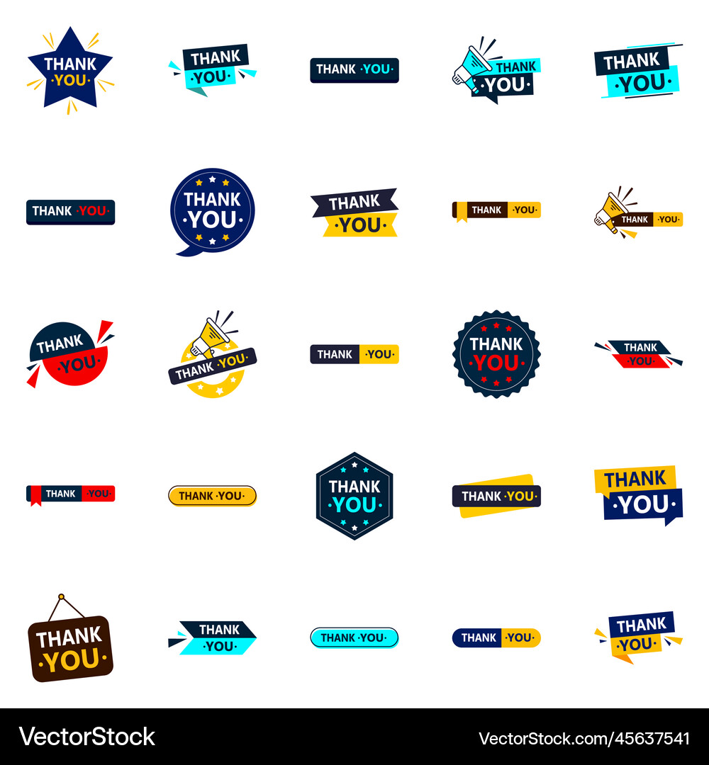 25 innovative icons for expressing thankfulness Vector Image