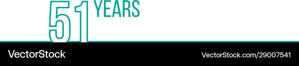 51 years anniversary or birthday linear outline Vector Image