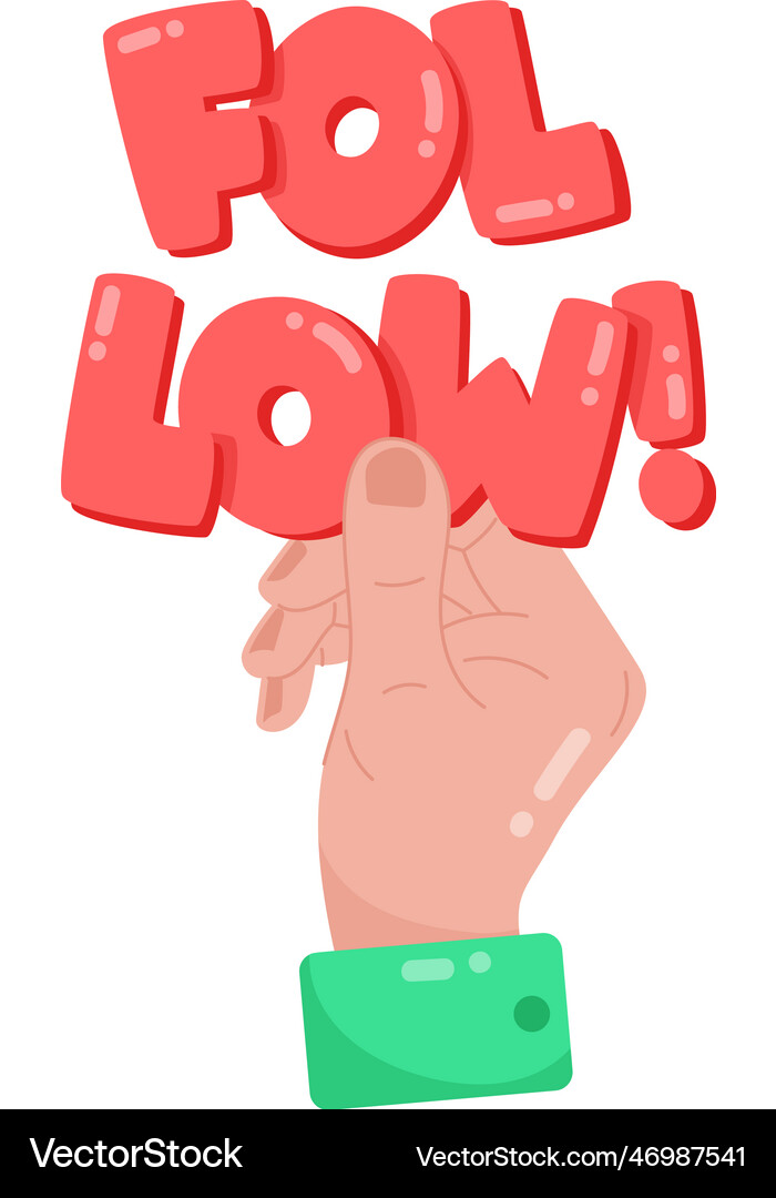 A flat sticker of follow Royalty Free Vector Image