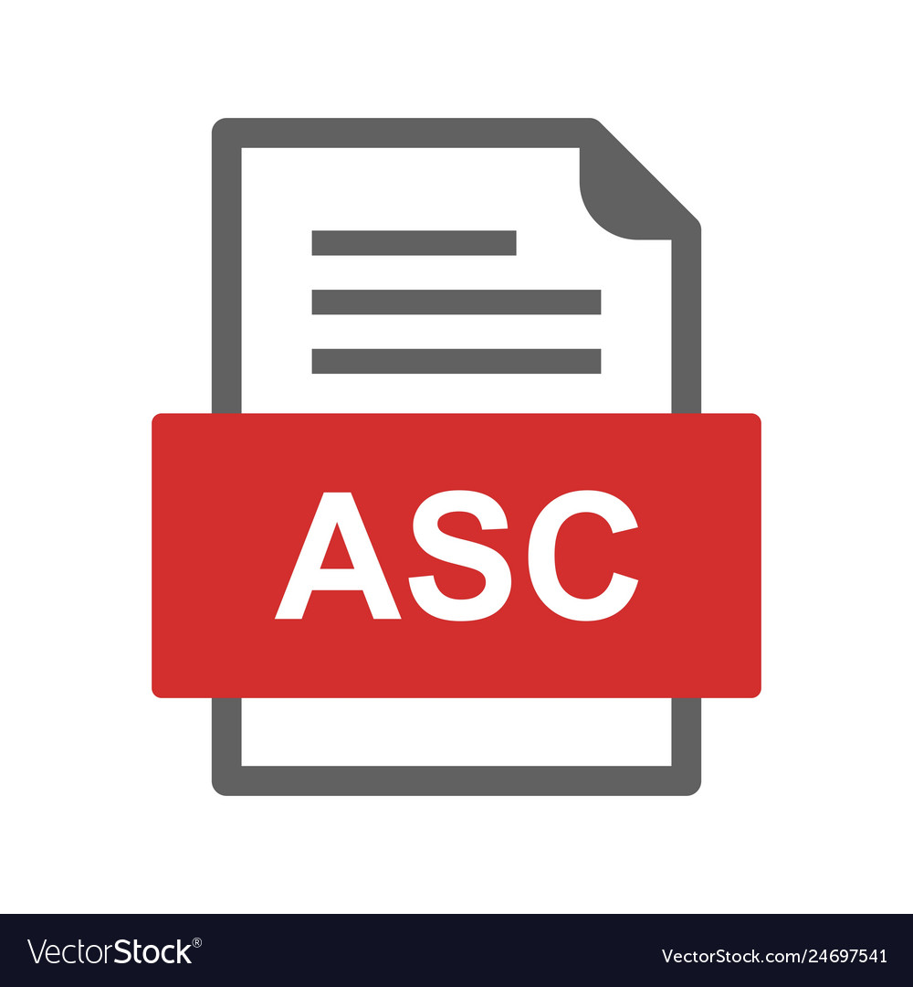 Asc file document icon Royalty Free Vector Image