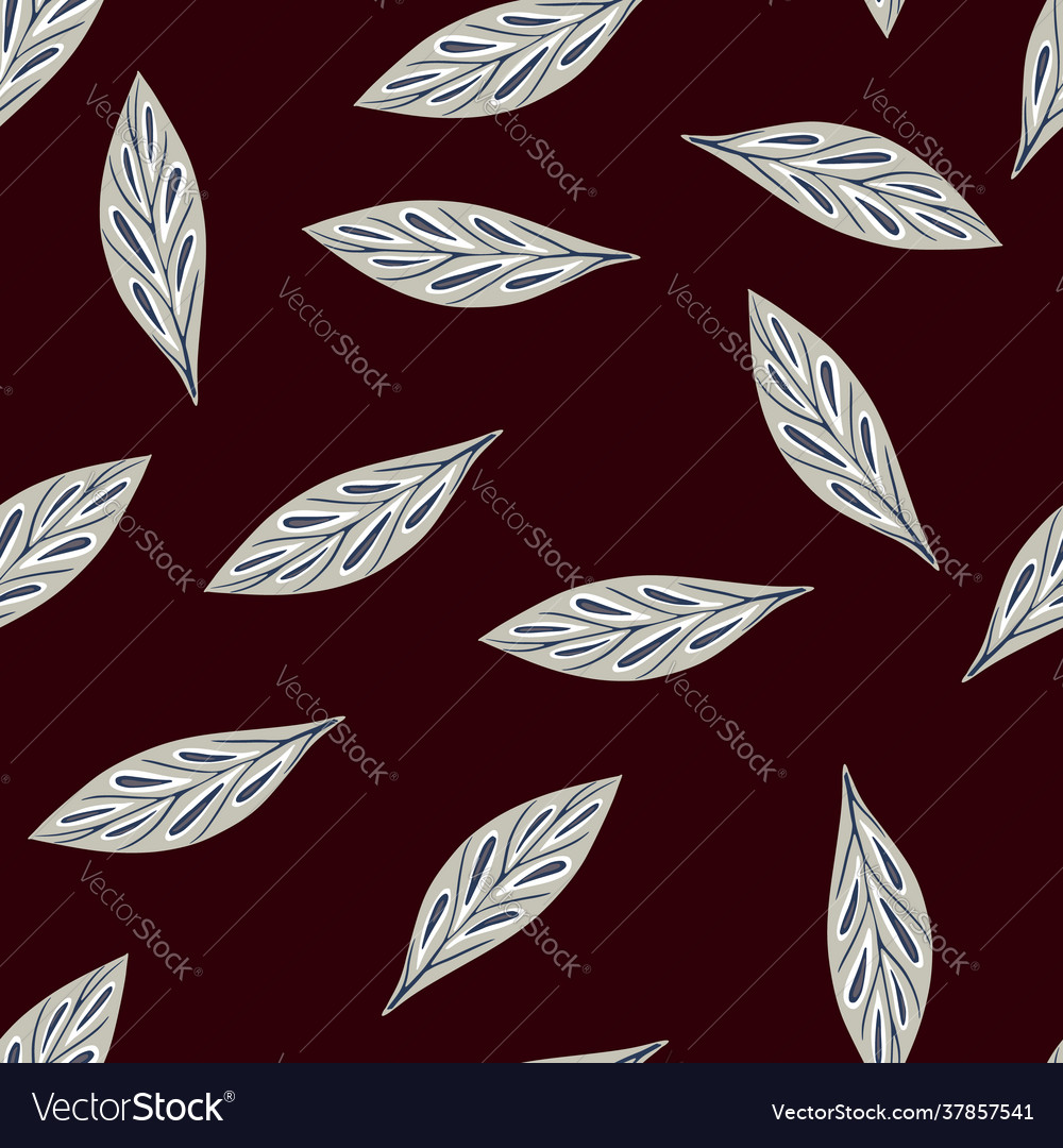 Blue random geometric leaf seamless pattern Vector Image