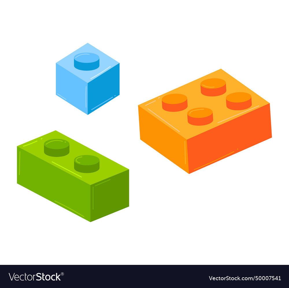Colorful building blocks in isometric view Vector Image