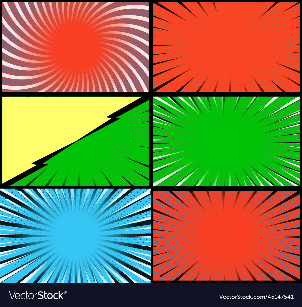Comic book colorful frames background Royalty Free Vector