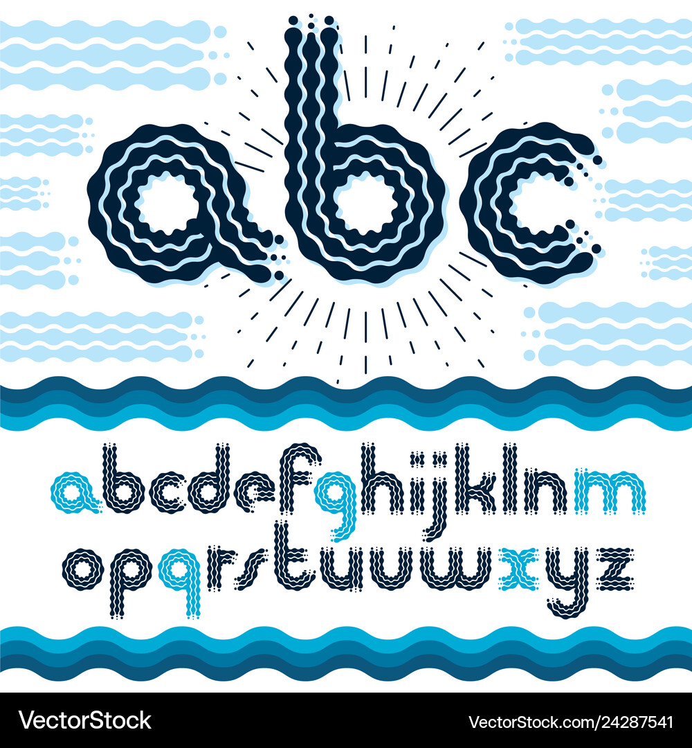 Elegant ornate lower case english alphabet Vector Image