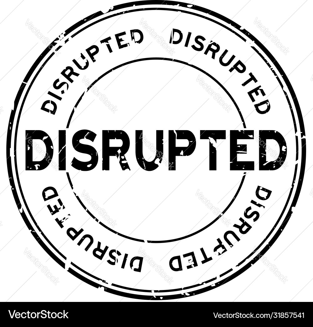 Grunge black disrupted word round rubber seal Vector Image