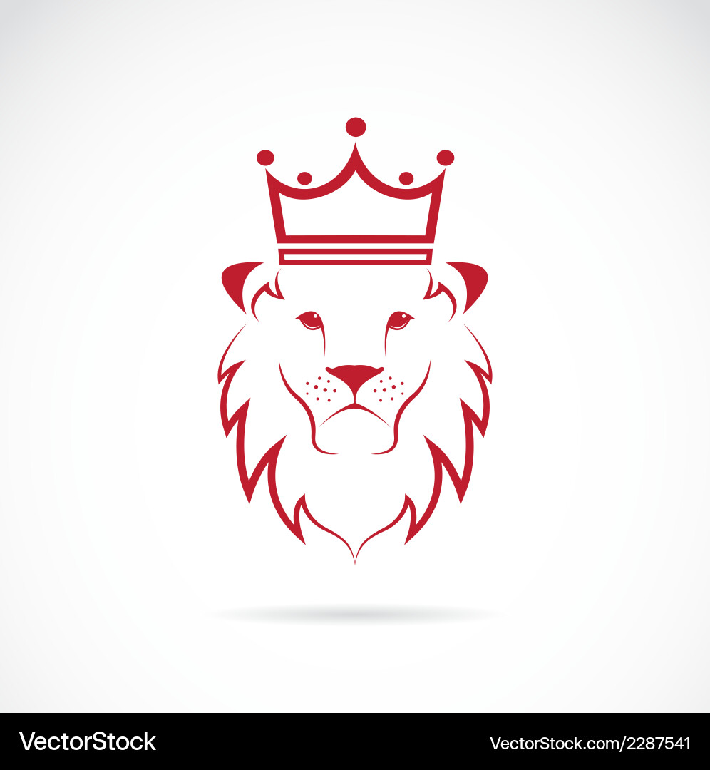 Image of an lion crowned Royalty Free Vector Image