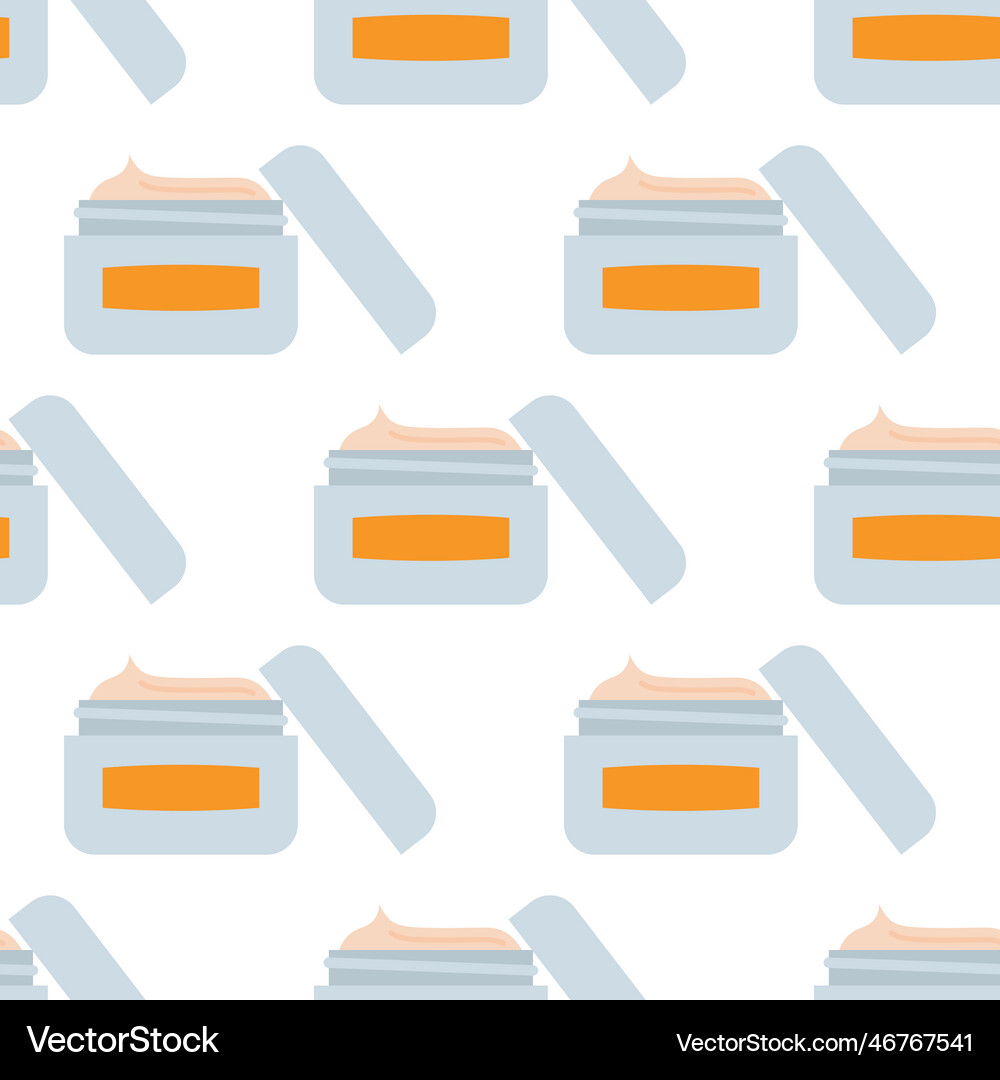 Jar of face cream seamless pattern cosmetic Vector Image