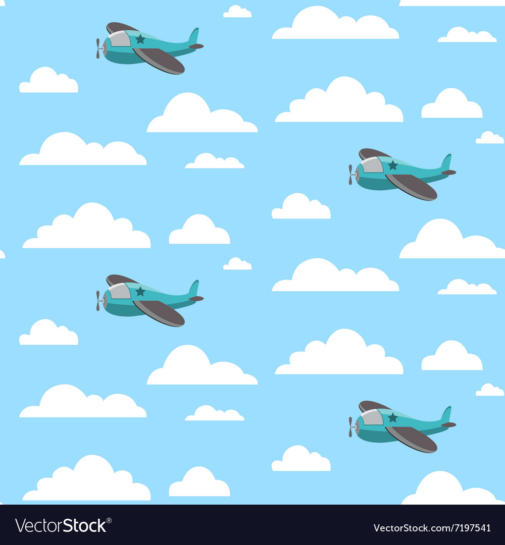 Plane seamless pattern Royalty Free Vector Image