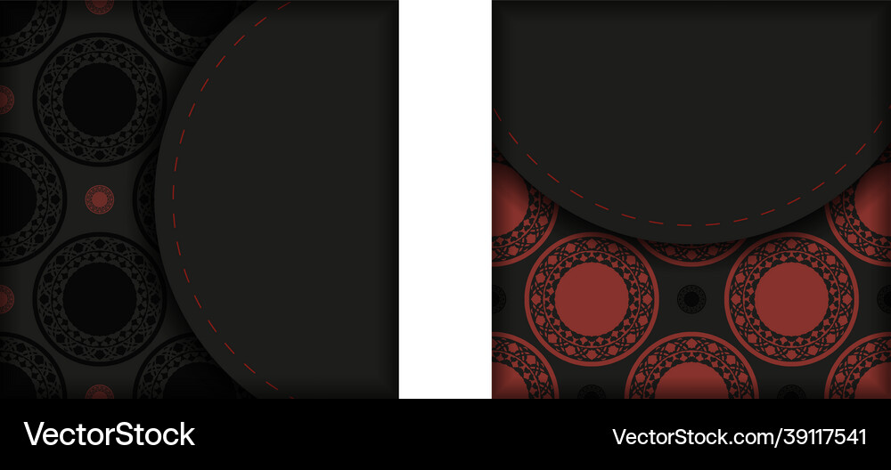 Postcard design in black and red color Royalty Free Vector