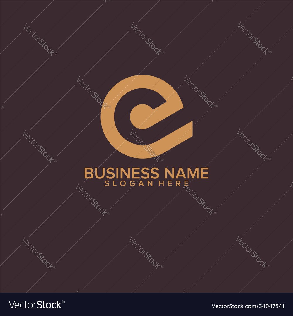 Simple e initial technology logo template Vector Image