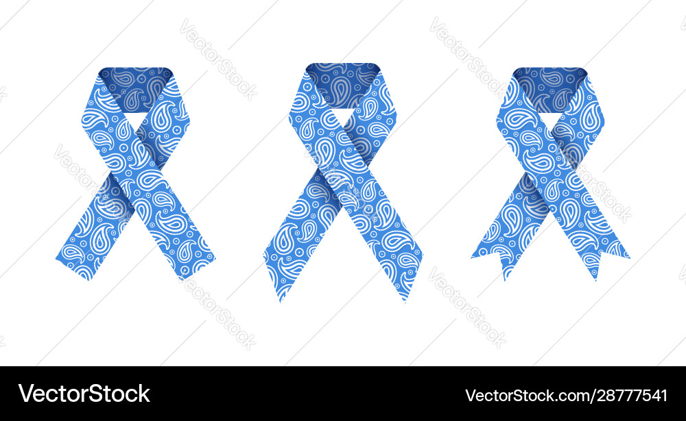 Thyroid awareness paisley ribbon in flat style Vector Image