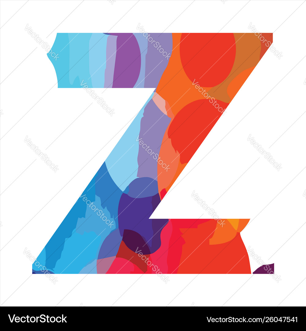 Z colorful initial logo for enjoy modern funny Vector Image