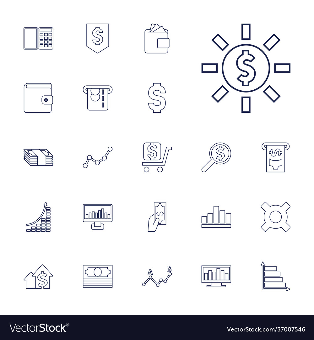22 financial icons Royalty Free Vector Image - VectorStock