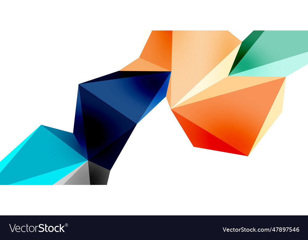 3d low poly triangle design elements Royalty Free Vector