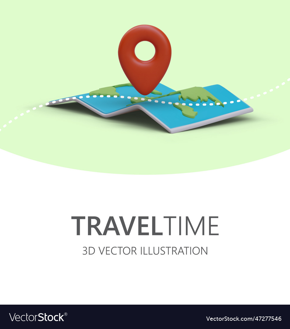 3d realistic location sign on map map pointer Vector Image