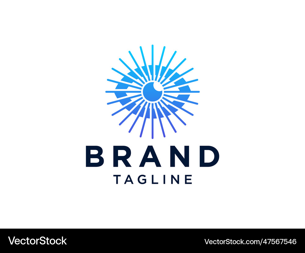 Abstract eye vision logo monoline vintage eye Vector Image