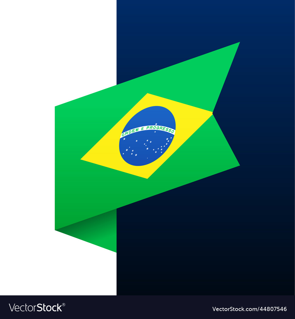 Brazil corner flag icon national emblem Royalty Free Vector