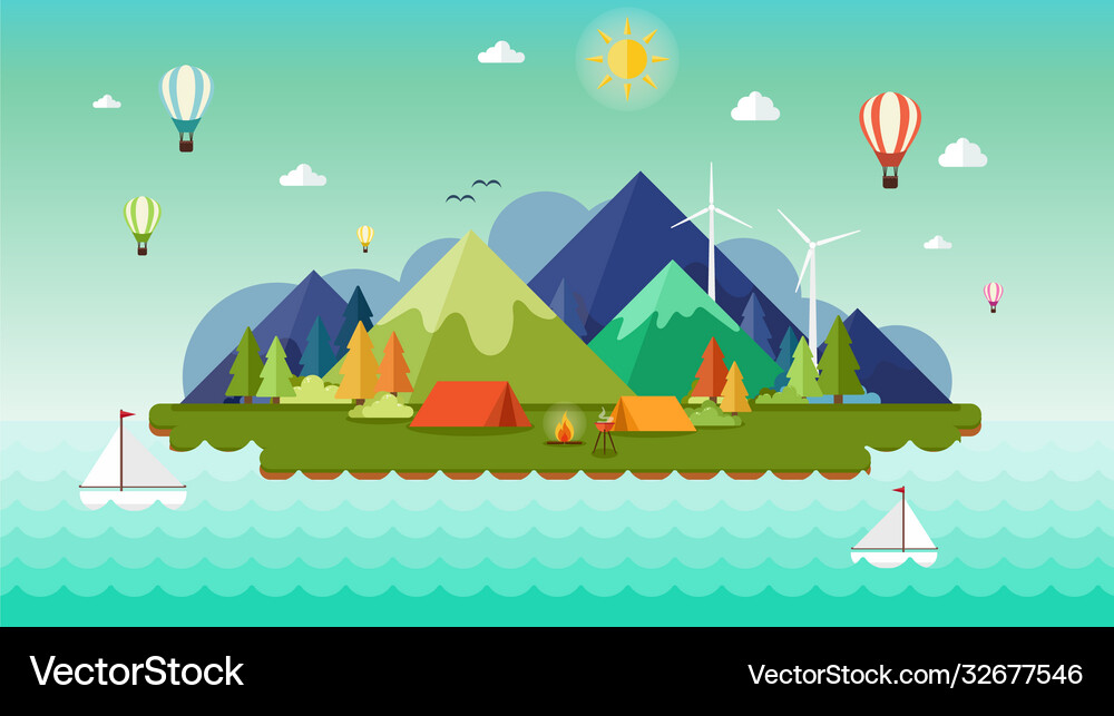 Christmas and landscape background Royalty Free Vector Image