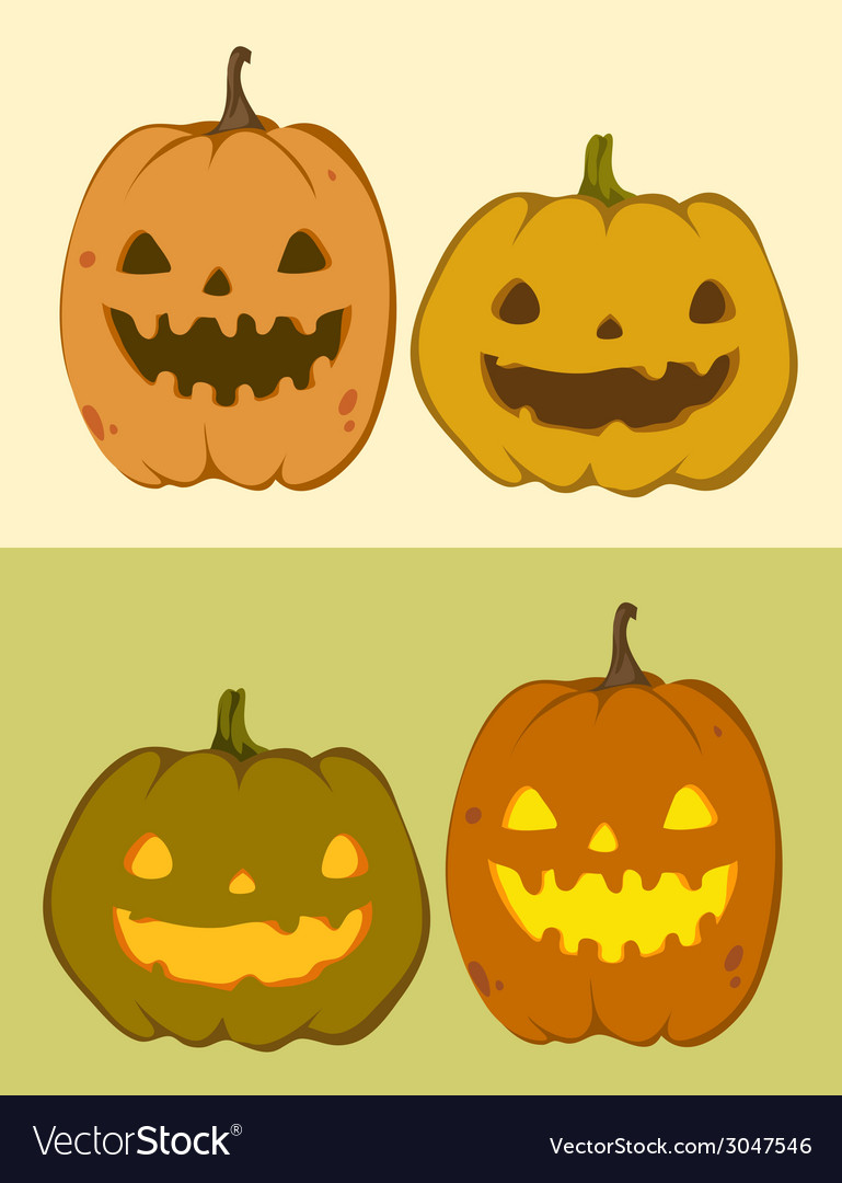Cute pumpkin jack-o-lantern Royalty Free Vector Image