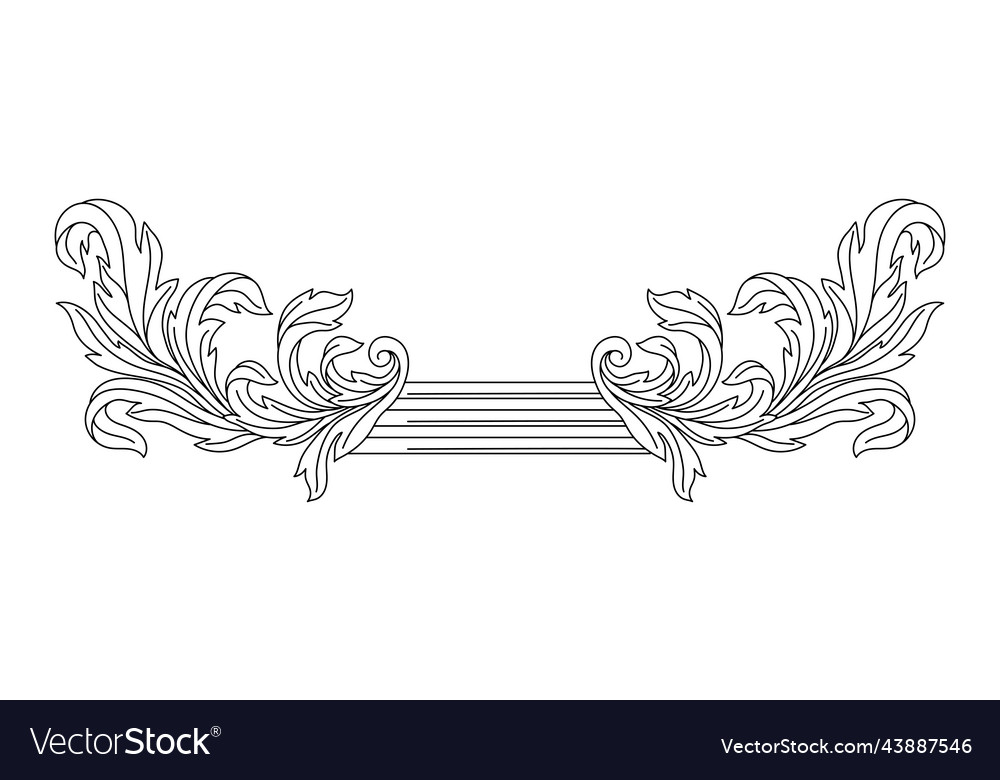 Decorative floral element in baroque style Vector Image Decorative floral element in baroque style Vector Image