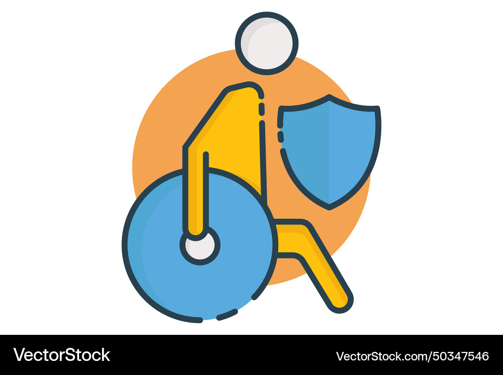 Disability insurance icon wheelchair Royalty Free Vector
