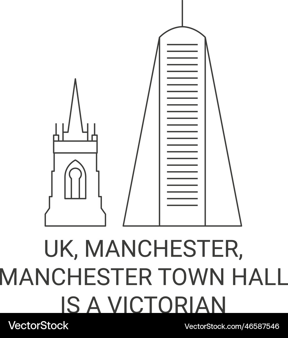 England manchester manchester town hall Royalty Free Vector