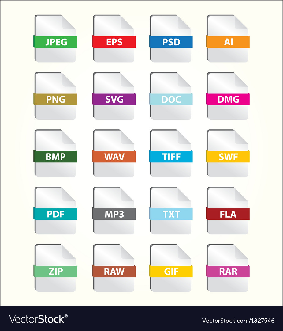 File Icon Set Royalty Free Vector Image - VectorStock