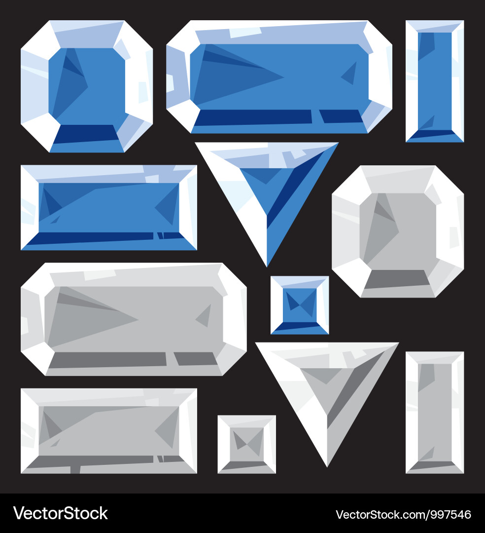 Gems of sapphire and diamond Royalty Free Vector Image