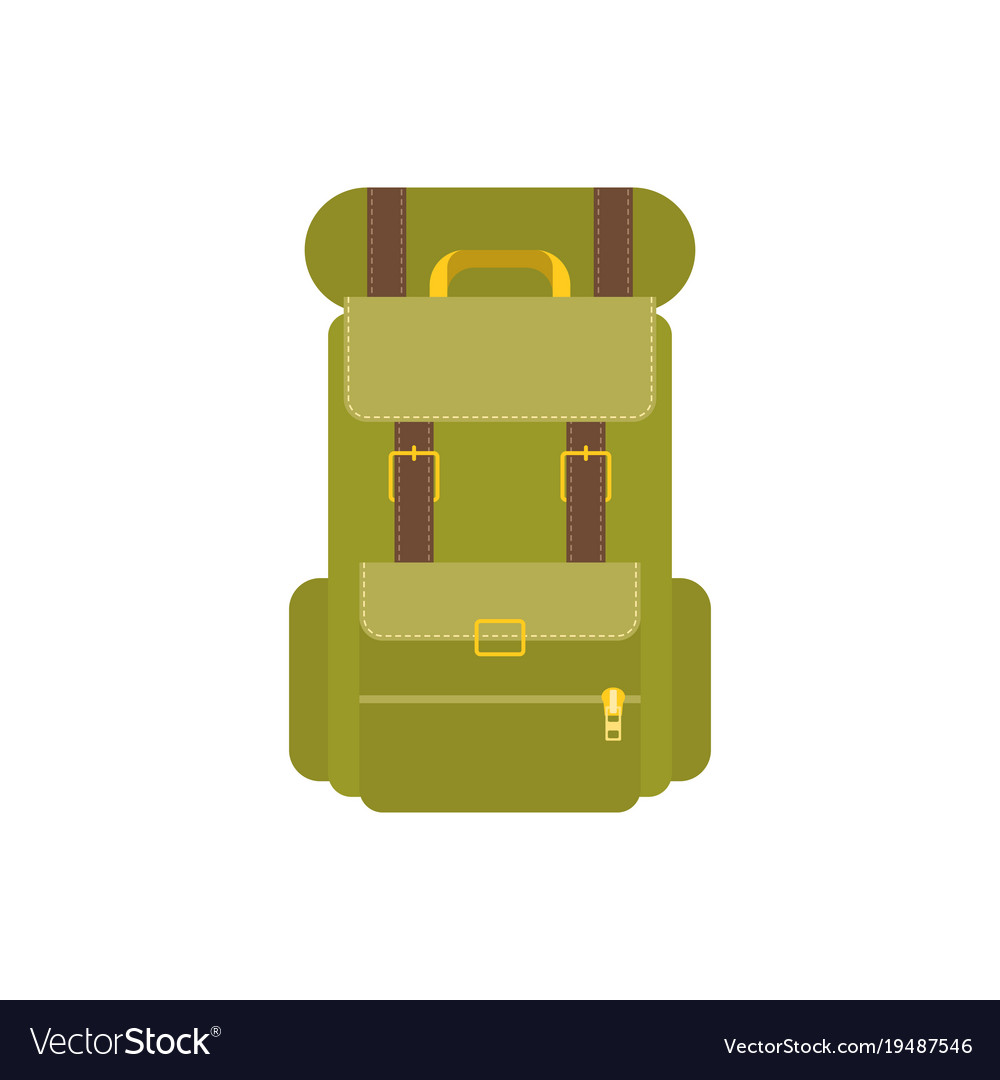 Green camping backpack Royalty Free Vector Image