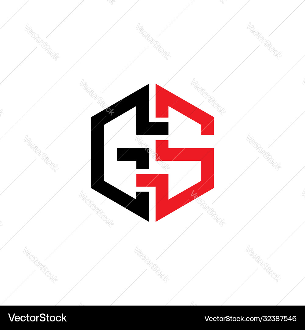 Gs letter logo design sg triangle circle Vector Image
