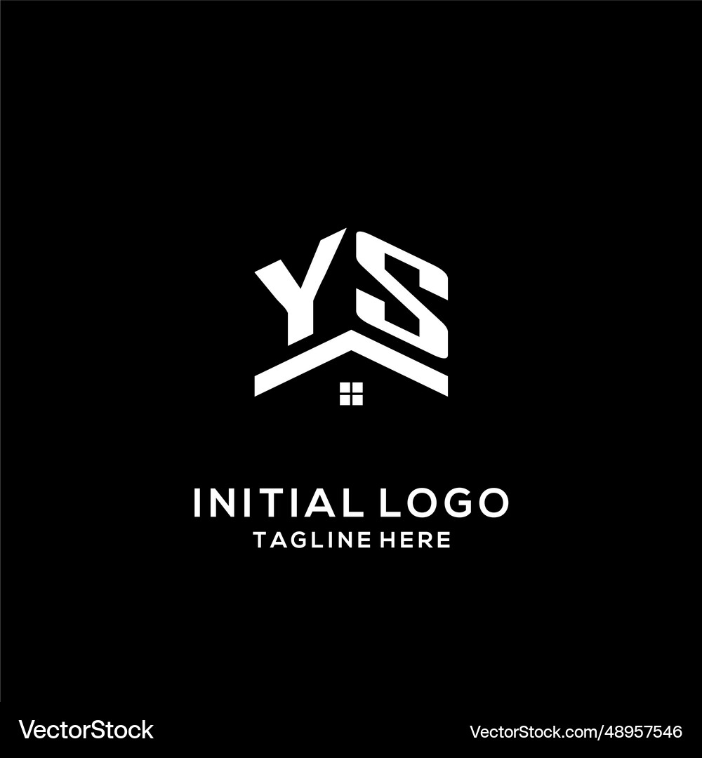 Initial ys logo with abstract home roof simple Vector Image
