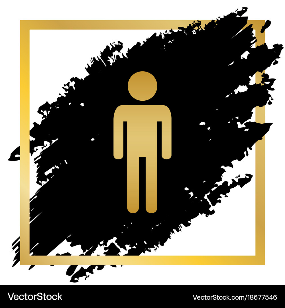 Man sign golden icon Royalty Free Vector Image