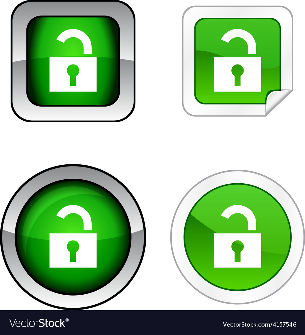 Padlock button set Royalty Free Vector Image - VectorStock