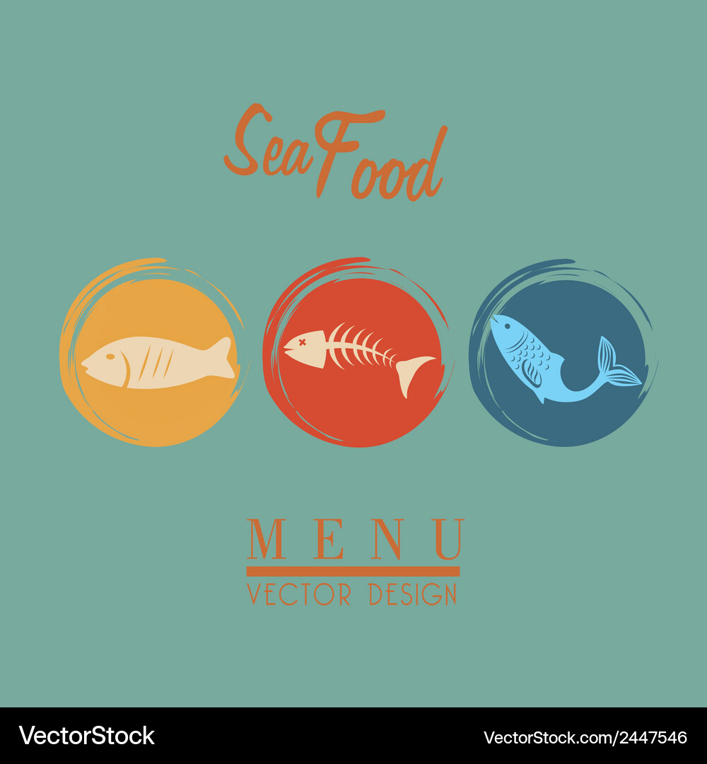 Sea food design over blue background Royalty Free Vector